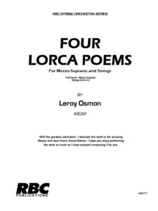 Four Lorca Poems – Full Score – RBC Music